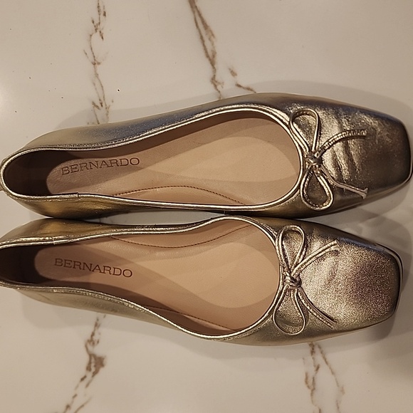 Bernardo | Shoes | Bernardo Made In Brazil Leather Ballerina Flats Gold ...